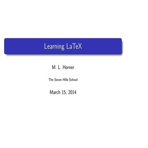 Learning Latex | PDF