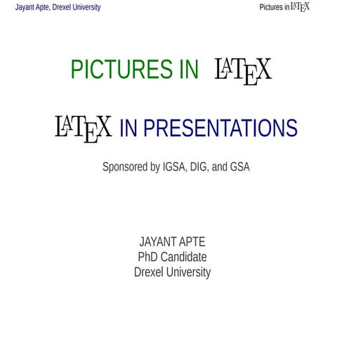 Latex Workshop Tutorial | PPT