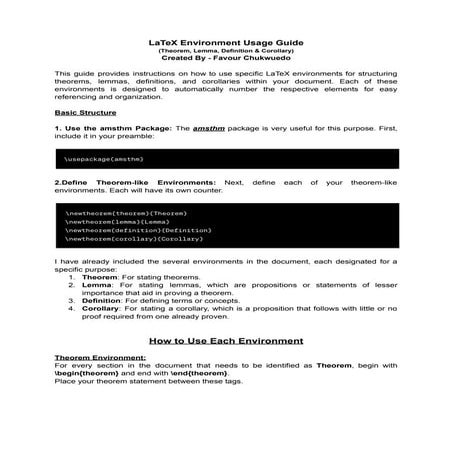 LaTeX Environment Usage Guide (Theorem, Lemma, Definition & Corollary).pdf