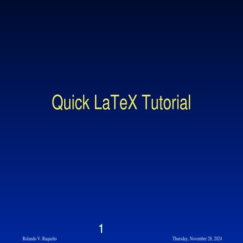 Quick LaTex tutorial for beginners powerpoint | PPT