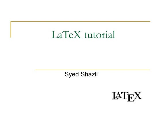 Latex - Companion for a Researcher - A Review.ppt