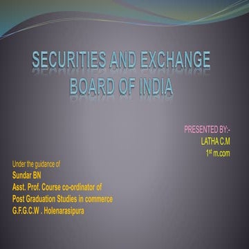 Securities and exchange board of India | PPTX