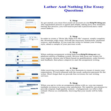 Lather And Nothing Else Essay Questions | PDF
