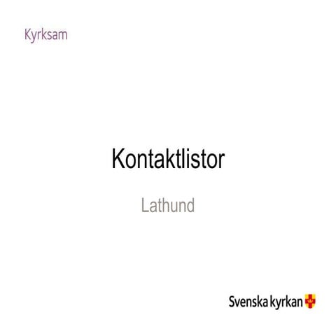 Lathund kontaktlistor | PPT