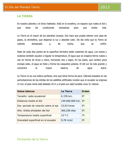 Presentacion sobre el Planeta Tierra | PPT