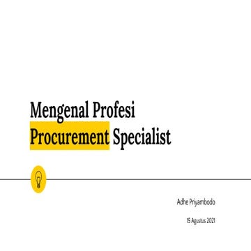 Mengenal Profesi Procurement Specialist | PDF