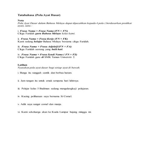 Latihan pola-ayat-pt3 | DOCX