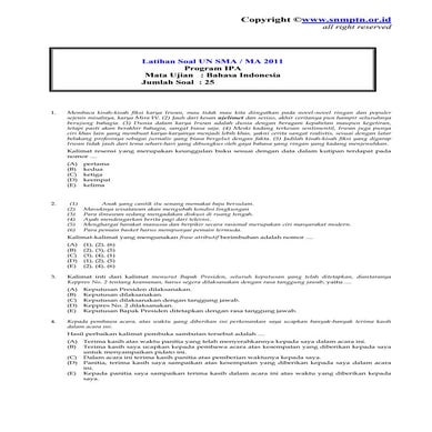 Latihan un-sma-2011-b-indo-ipa | PDF