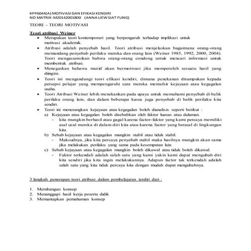Latihan 2 teori atribusi | DOCX
