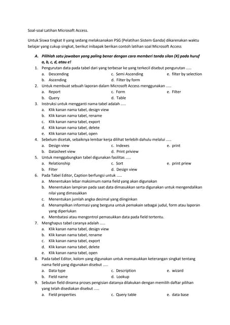304597939 soal-praktek-uas-microsoft-access-2016 | PDF
