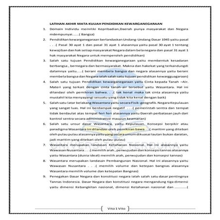 LATIHAN AKHIR MATA KULIAH PENDIDIKAN KEWARGANEGARAAN.docx