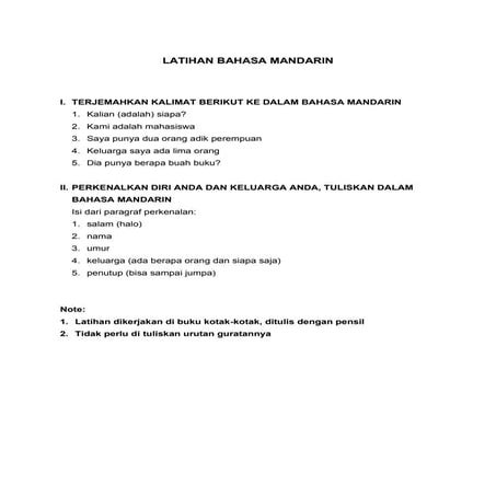 Latihan Bahasa Mandarin Pdf