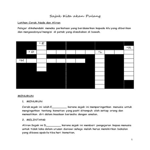 Latihan corak, nada dan aliran. | DOCX