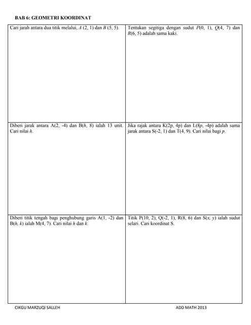 Matematik Tambahan: Persamaan kuadratik | PDF