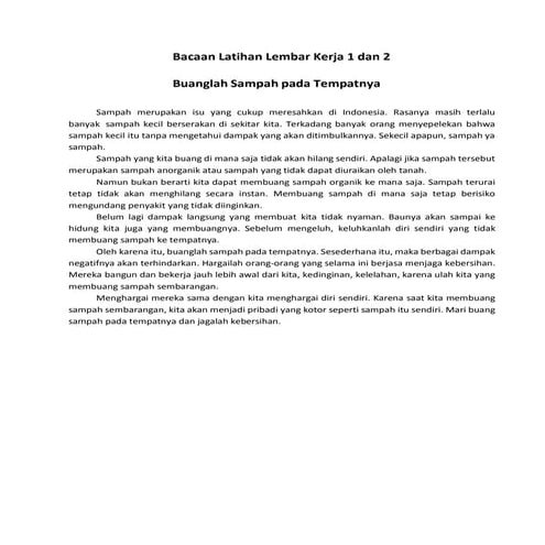 Latihan lembar kerja 1 dan 2 teks persuasi | PDF
