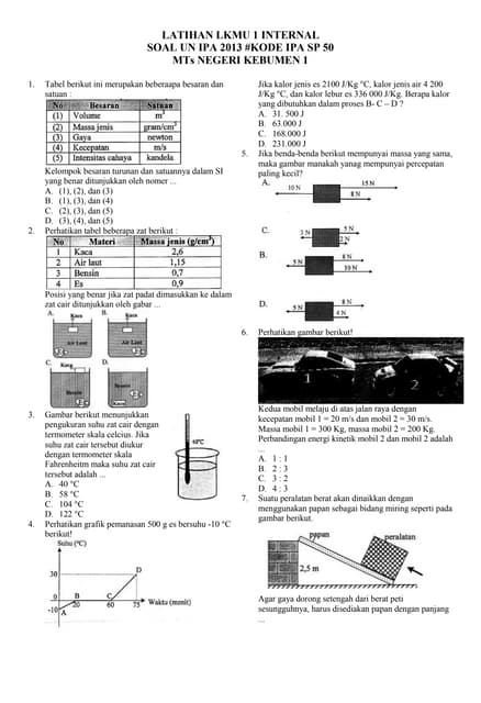 Kumpulan soal-soal Konsep Zat dan Wujudnya UN IPA SMP Kelas 9 Nurul Faela Shufa | PDF