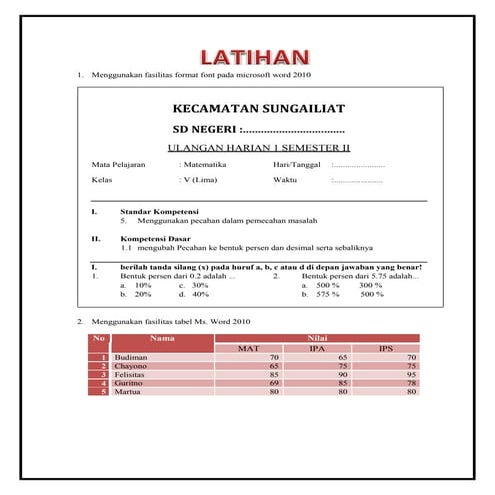 Latihan Ms Word