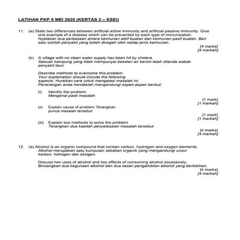 Latihan pkp sains spm (kertas 2) | PDF