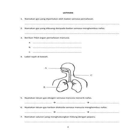 Latihan proses pernafasan manusia | PDF