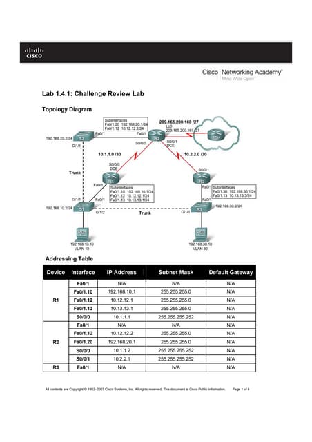 Ccna1 V70 Itn Practice Pt Skills Assessment Ptsa12 Answerspdf Computer Networking Computing