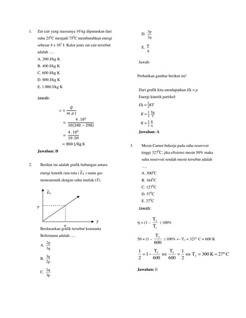 Soal termodinamika serta pembahsan | PDF