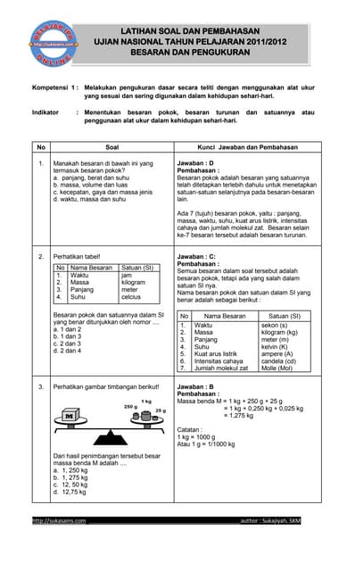 Fisika Kelas X: Besaran, Satuan, dan Pengukuran | PDF