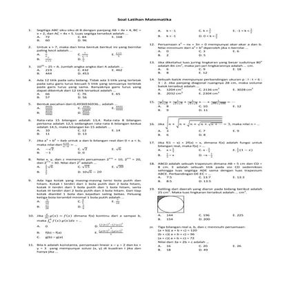Latihan Soal Matematika | PDF