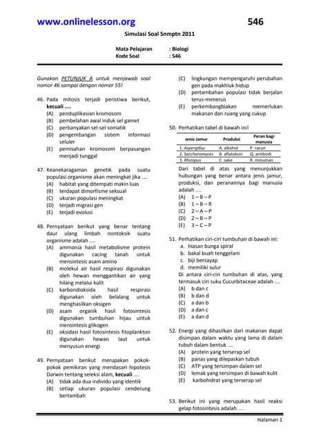 Bahas soal-snmptn-biologi-2010-kode-546 | PDF