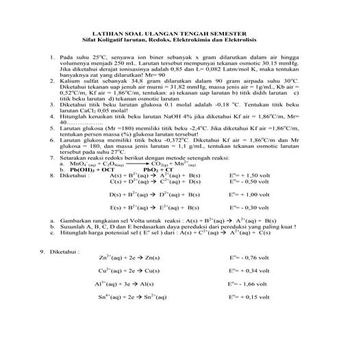 Latihan soal uts 2 | PDF