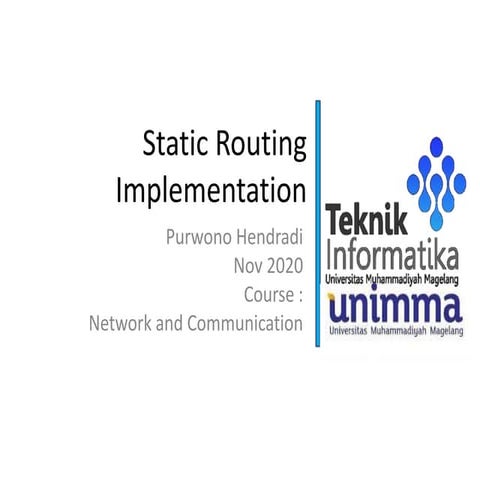 Latihan Tabel Routing Static Universitas Pptx