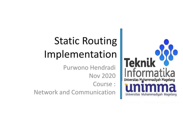 Latihan Tabel Routing Static Universitas Pptx