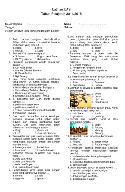 Soal mts pas 2021 2022 | PDF