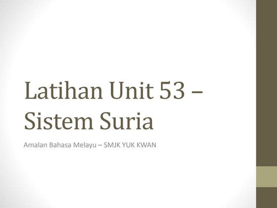 Latihan unit 53 - Sistem Suria | PDF