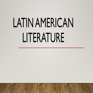 Latin American literature.powerpoint presentation | PPT