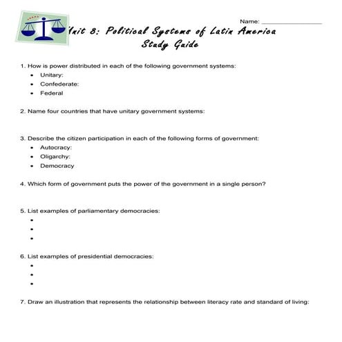 Latin america political system studyguide1 | DOC