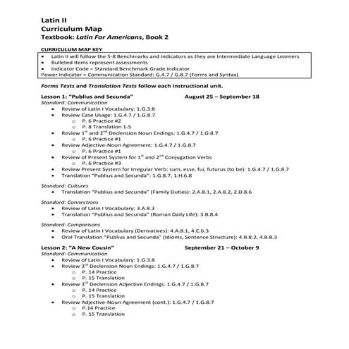 Latin ii curriculum map | PDF