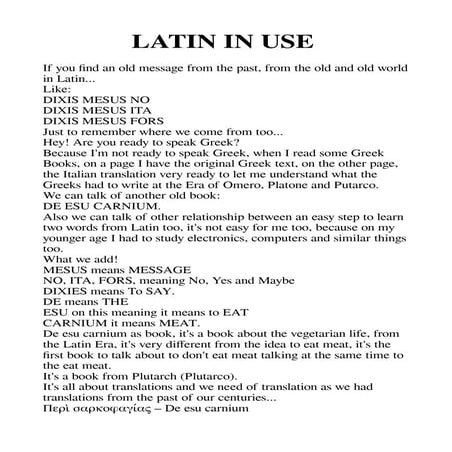 LATIN IN USE | PDF