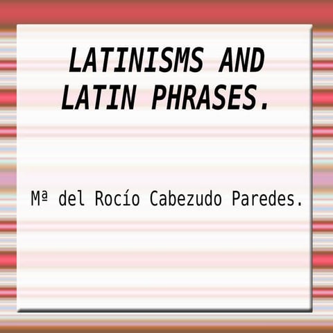 Latinismos | PPT