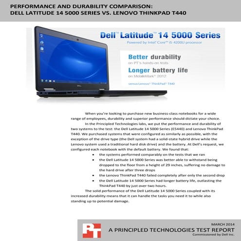 Performance and durability comparison: Dell Latitude 14 5000 Series vs ...