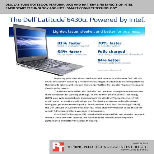 Dell Latitude notebook performance and battery life: Effects of Intel ...