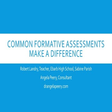 Common Formative Assessments Make a Difference | PPT