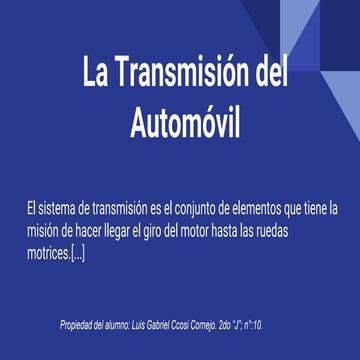 La transmisión del automóvil | PPTX