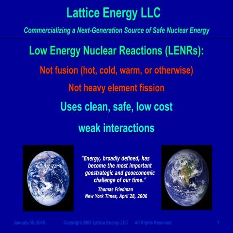 Lattice Energy LLC Public Overview January 30 2009 | PDF