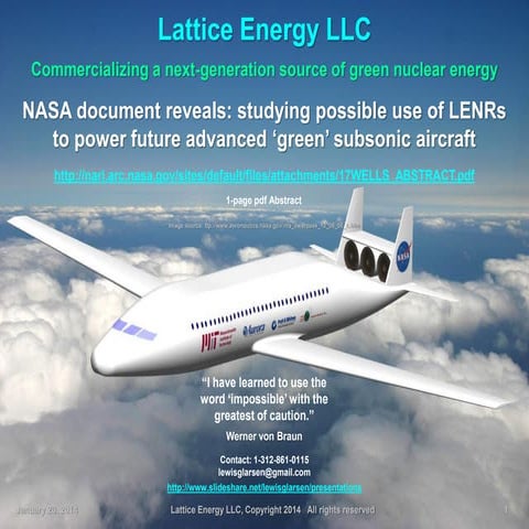 Lattice Energy LLC - NASA Project Document- Are Investigating LENRs for ...