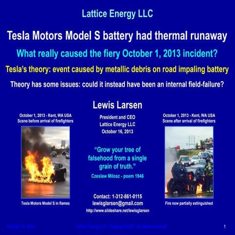 Lattice Energy LLC- Technical Discussion-Oct 1 Tesla Motors Model S ...