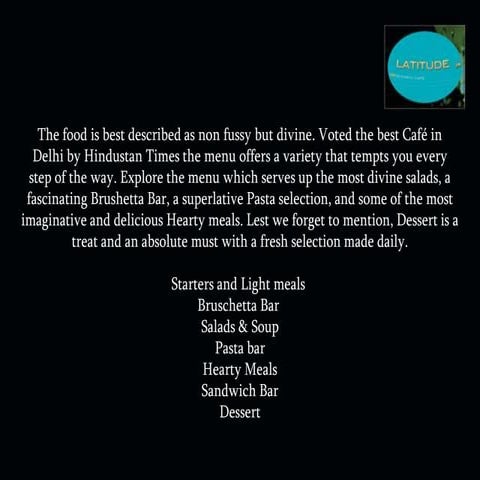 Lattitude 28 Menu | PPT