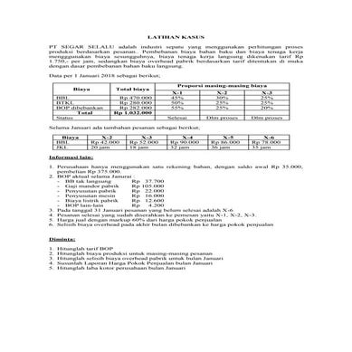 Latihan Soal HPP Metode Pesanan | PDF