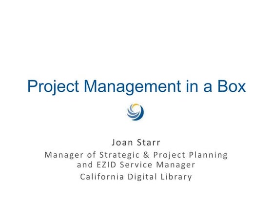 Using The One Page Project Manager | PPT