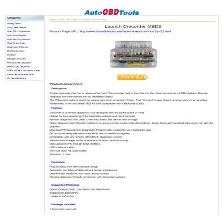 Launch crecorder obd2 | PDF
