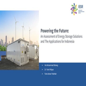 Launching-Presentation-ESS-2025 An Assessment of Energy Storage ...